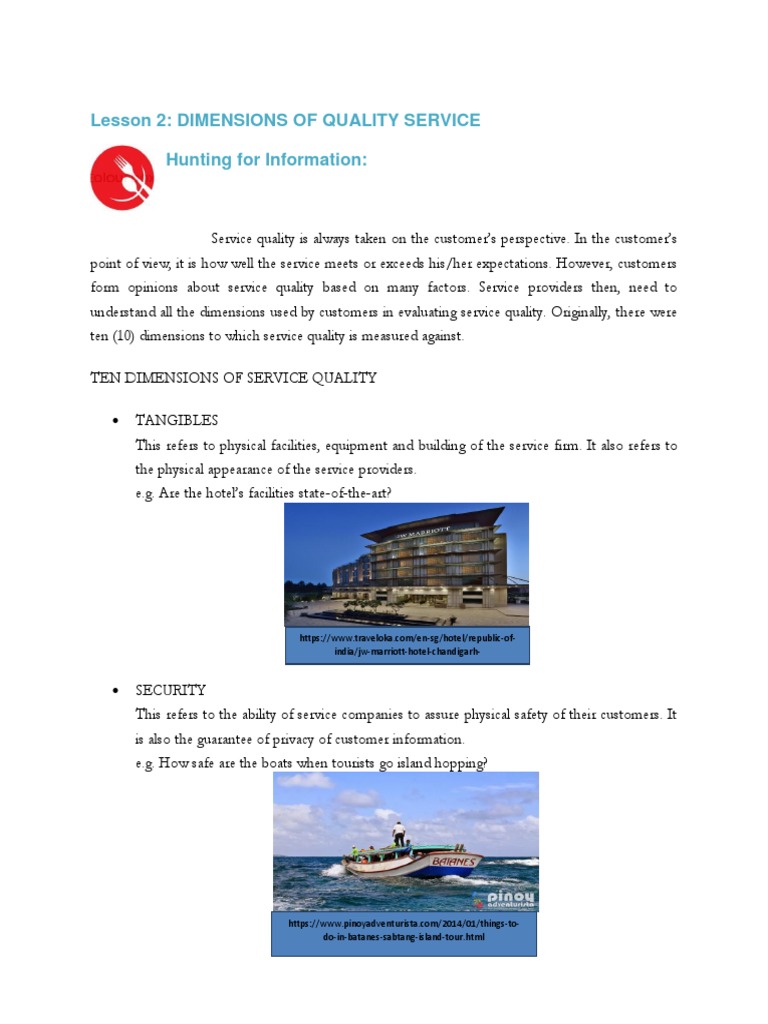 Lesson 2 Dimensions of Quality Service | PDF | Business | Communication