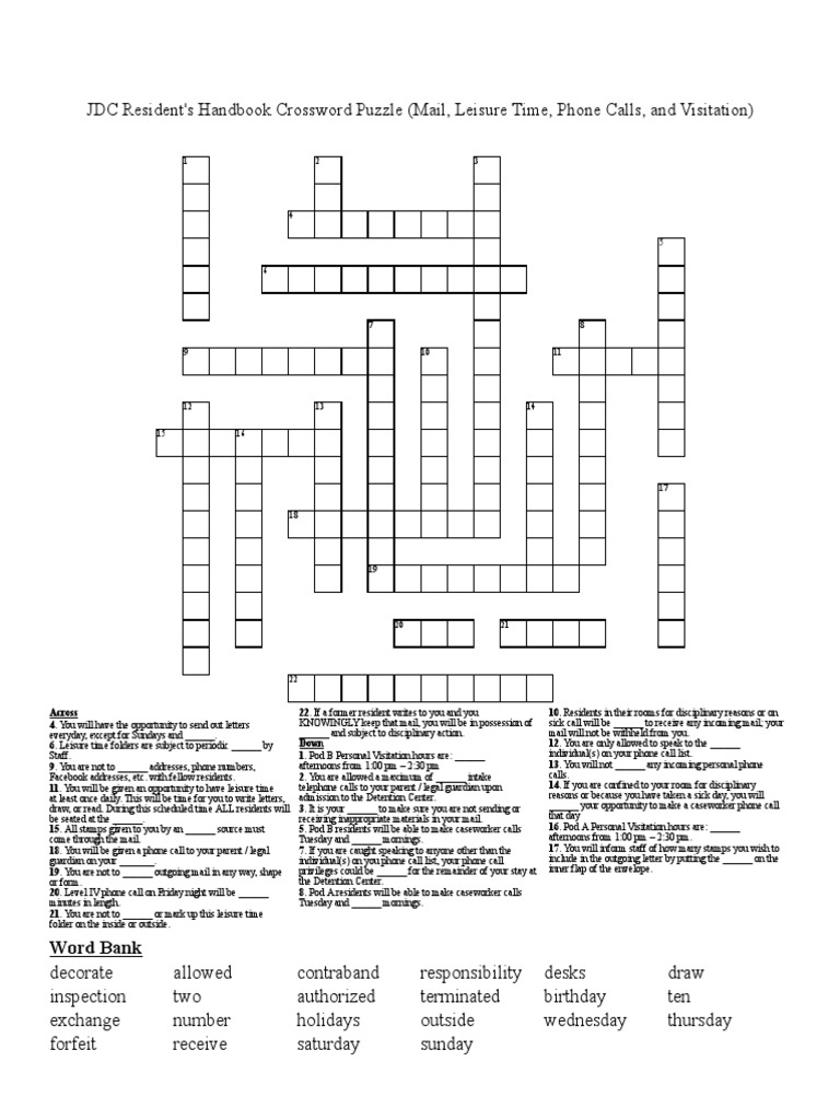 JDC Residents Handbook Crossword 19be26 61631e6c | PDF