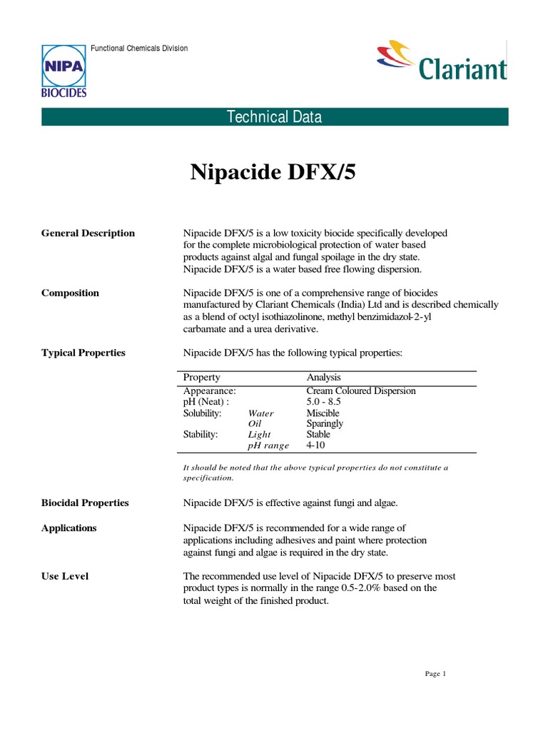 Nipa DFX 5 General | PDF | Fungus | Chemistry