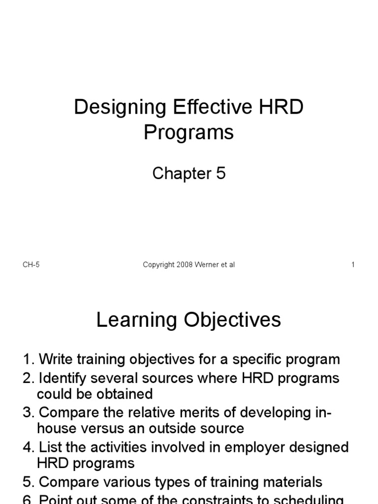 Designing Effective HRD Programs | PDF | Expert | Needs Assessment
