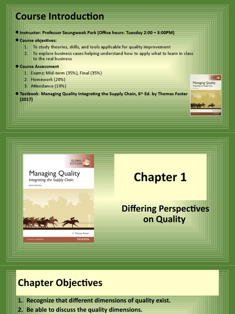 Chapter 1 Differing Perspectives On Quality - Revision1 | Download Free PDF | Product (Business ...