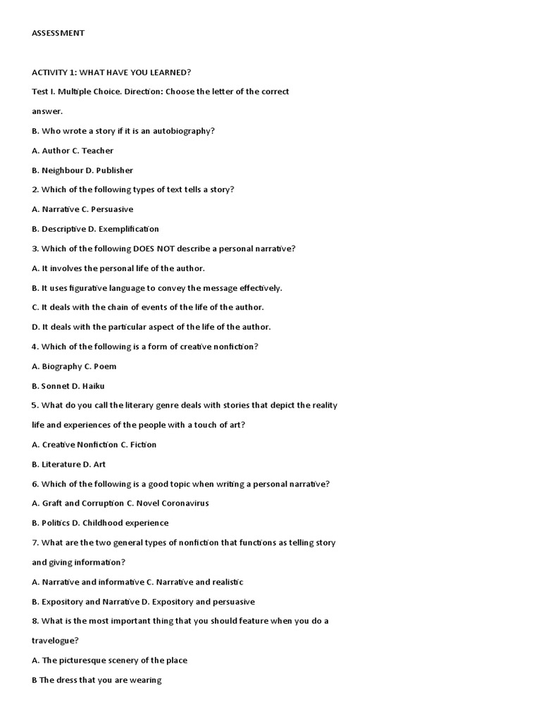 Assessment CNF | PDF