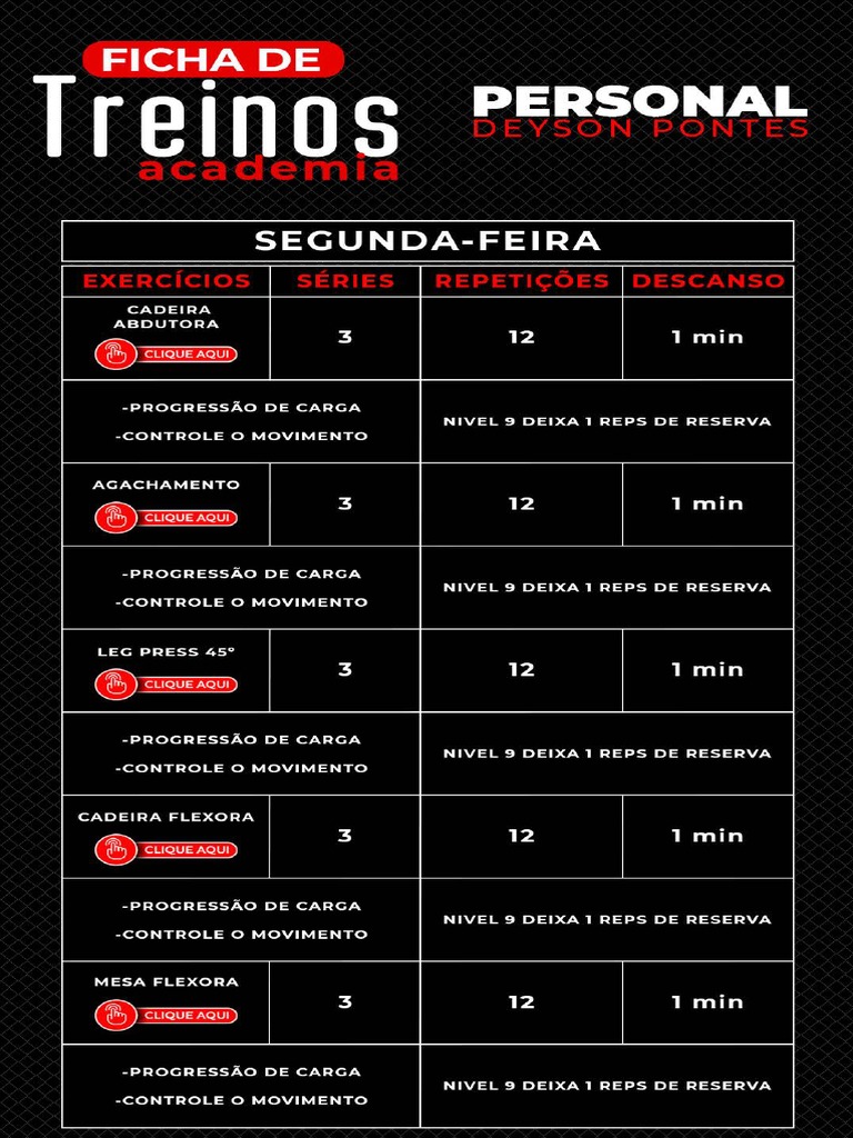 Ficha de Treinos - Academia | PDF