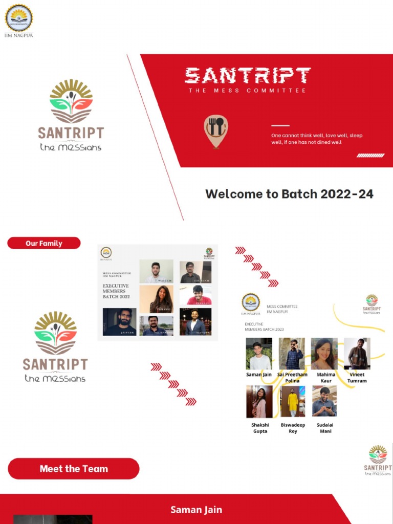 Santript Mess Committee Orientation PPT - FINAL | PDF