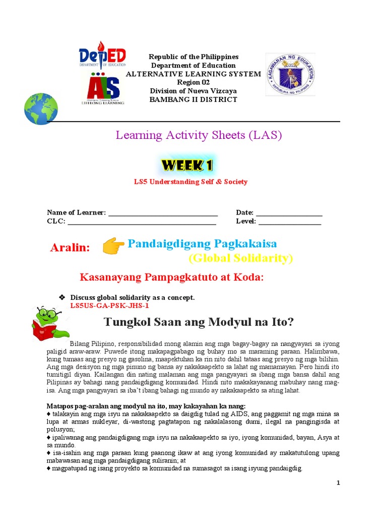 LS5 Modules With Worksheets (Global Solidarity) | PDF