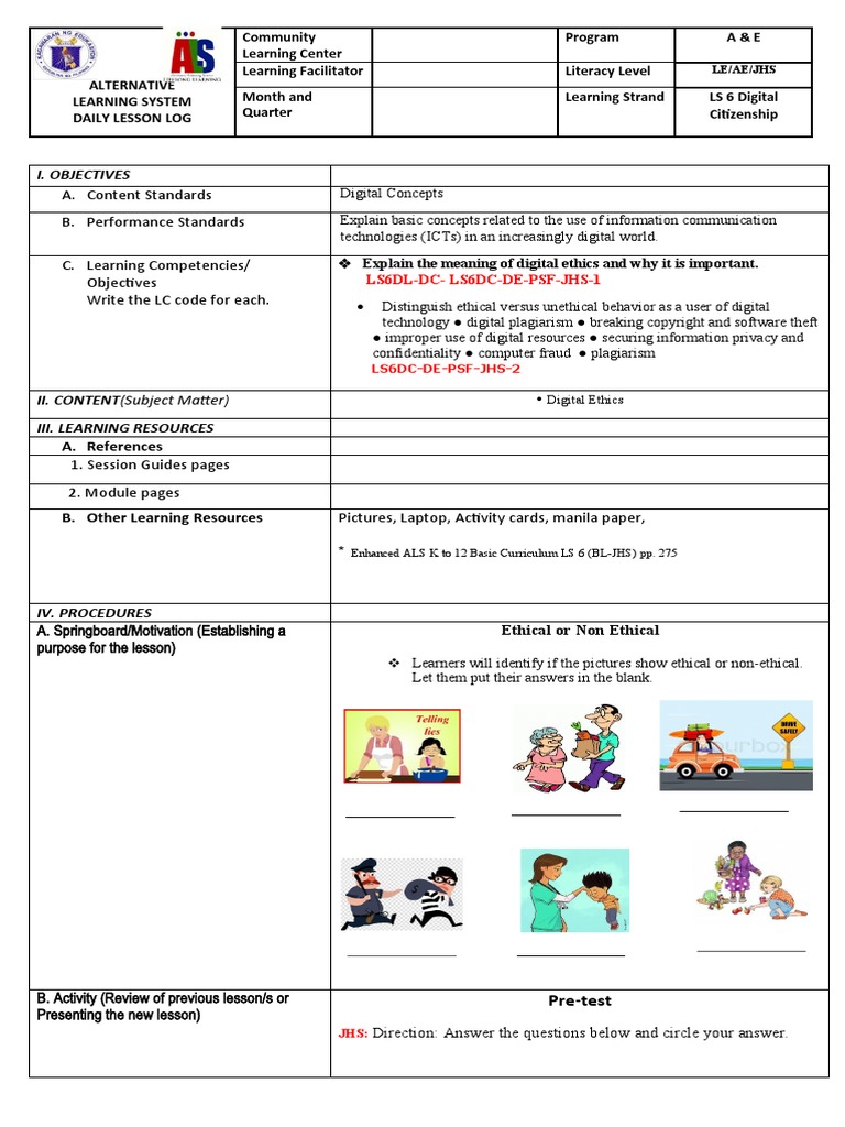 LS6 DLL-Digital Ethics | PDF | Internet | Learning