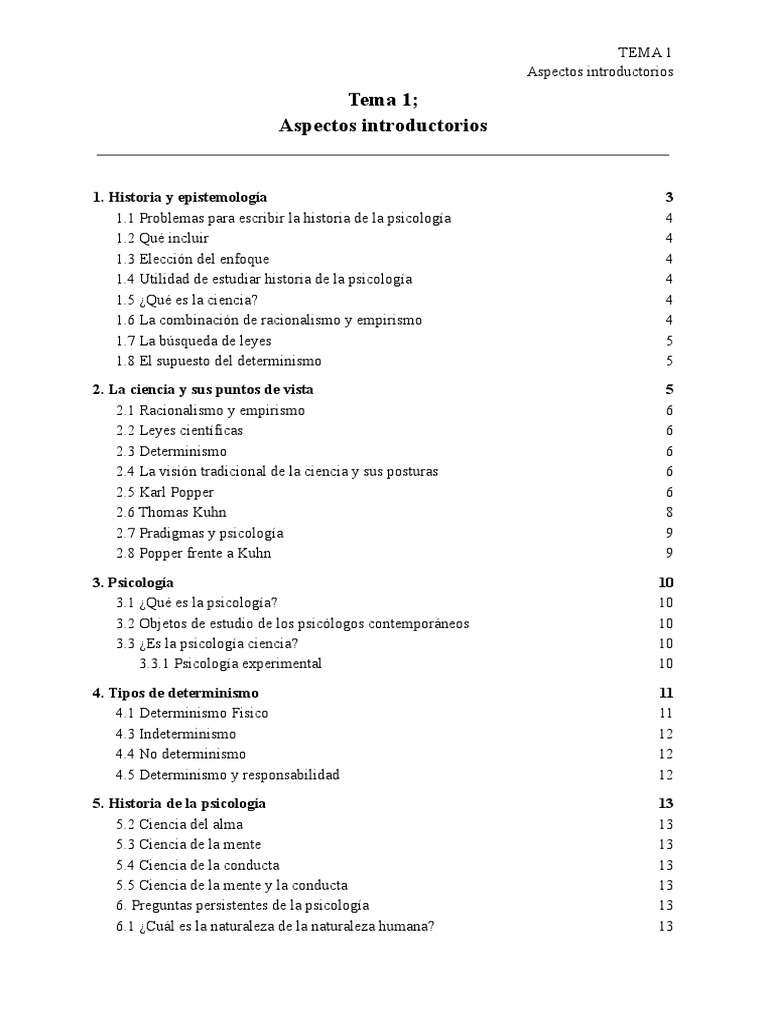 TEMA 1 - Aspectos Introductorios | PDF | Sicología | Teoría