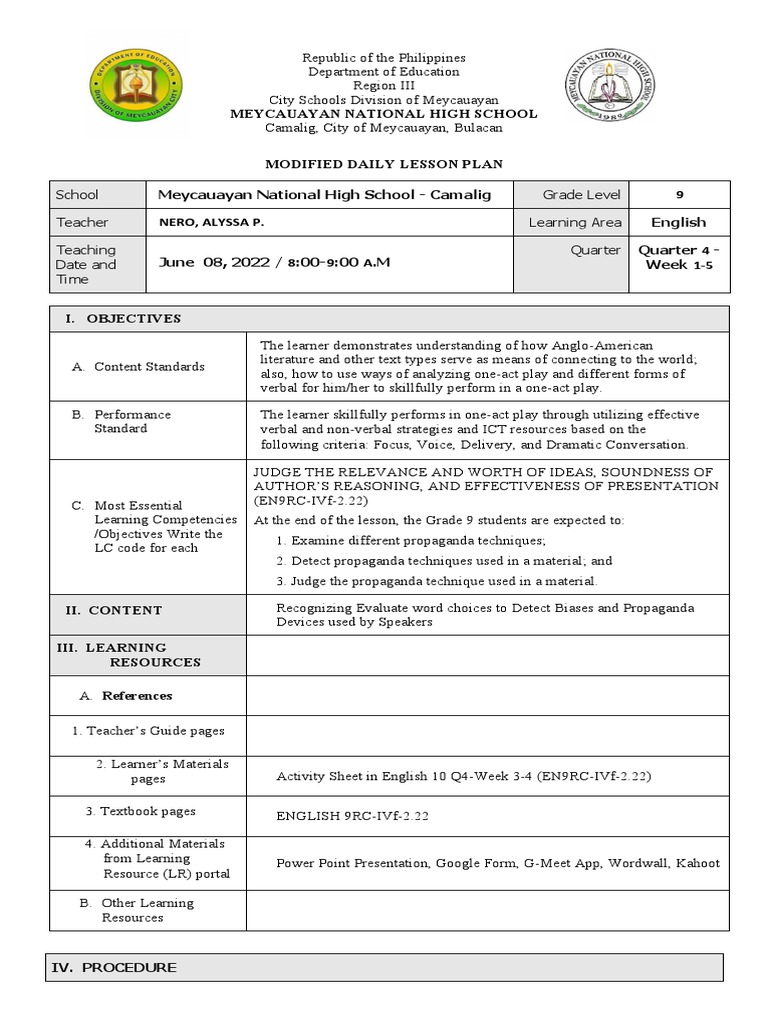 Final Demo Lesson Plan | PDF