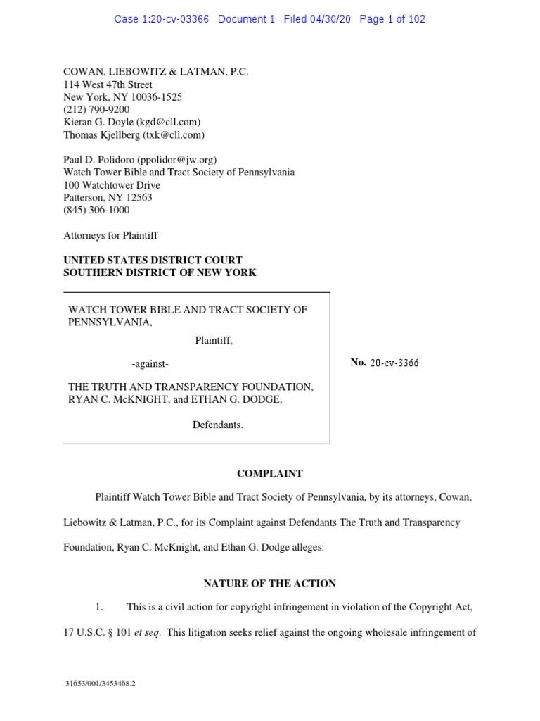 Copyright Infringement Complaint Regarding Unauthorized Uploading and ...