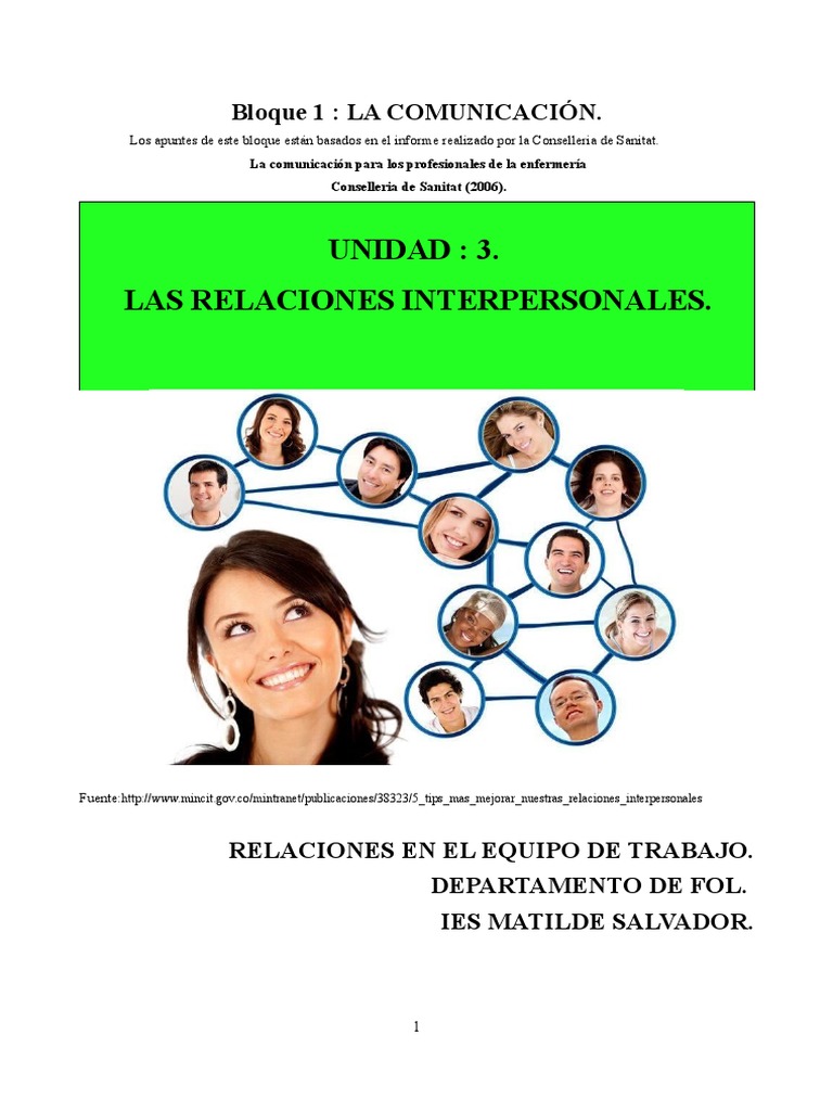 Unidad 3 Las Relaciones Interpersonales. | PDF | Percepción ...