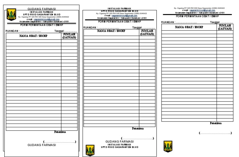 Form Gudang Farmasi | PDF