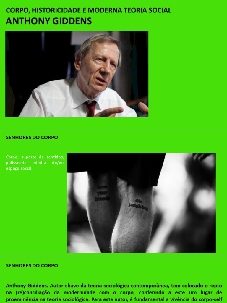 Anthony Giddens CASOC2 Corpo Historicidade e Moderna Teoria Social 2020-2021 | PDF | Sociologia ...