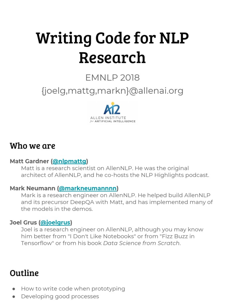 Writing Code For Nlp Research 1 Pdf Version Control Constructor Object Oriented Programming 