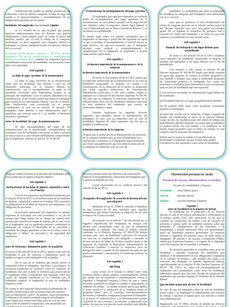 Triptico de Hostilidad | PDF | Salario | Violencia