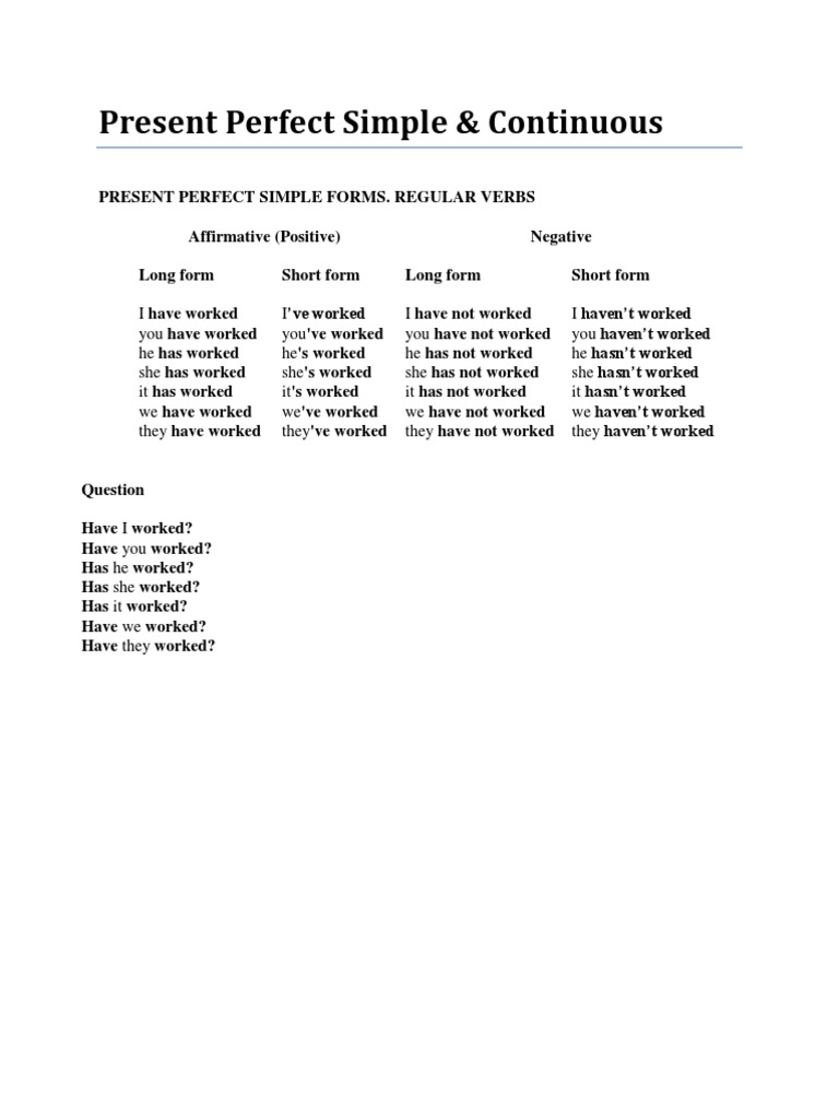 Present Perfect Simple and Continuous | PDF