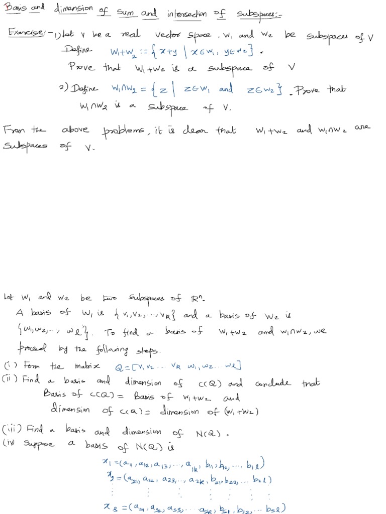 M3 Bases of Subspaces | PDF