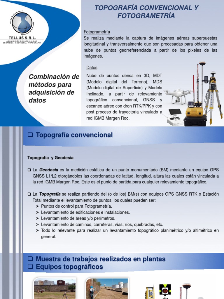 Topografía Convencional Y Fotogrametría: Combinación de Métodos para Adquisición de Datos | PDF ...