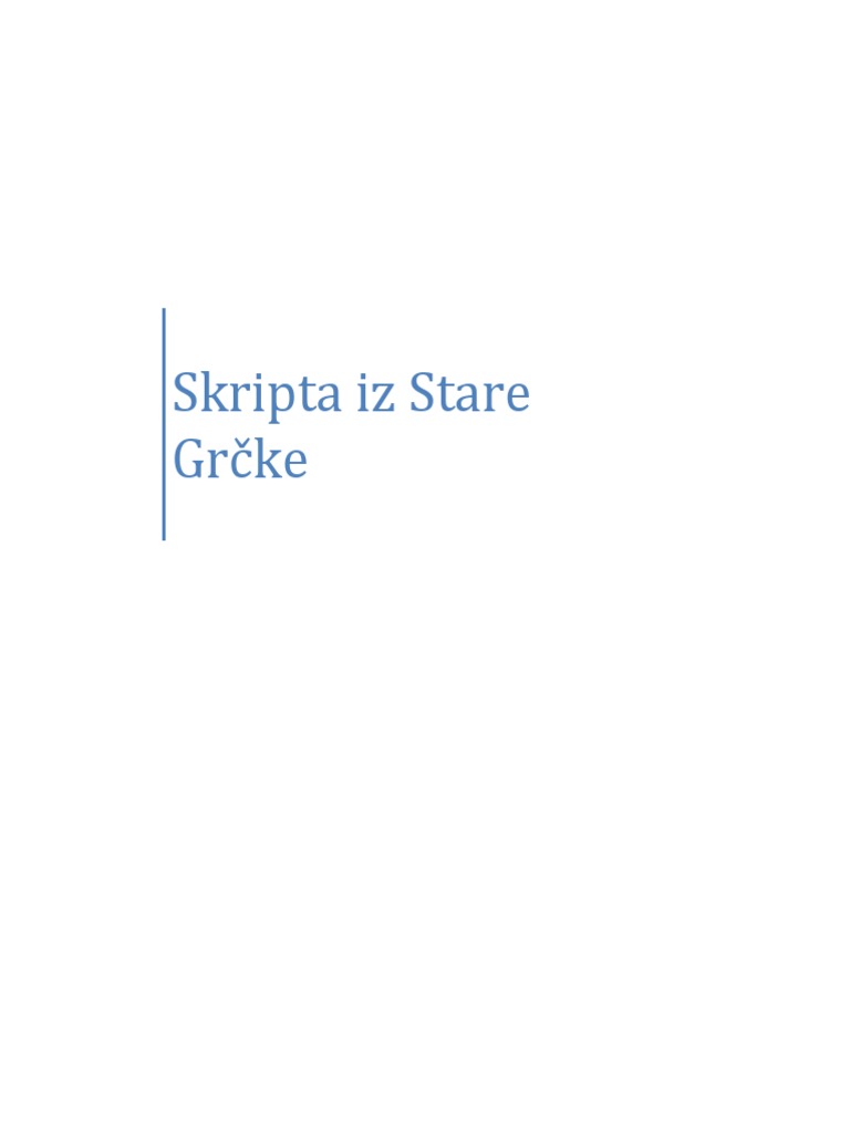 Skripta Stara Grčka 1 | PDF