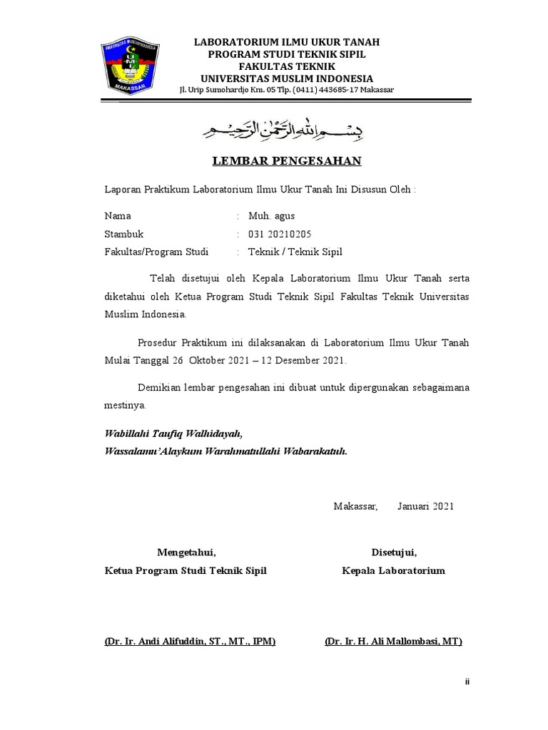 Laporan Praktikum Teknik Sipil | PDF
