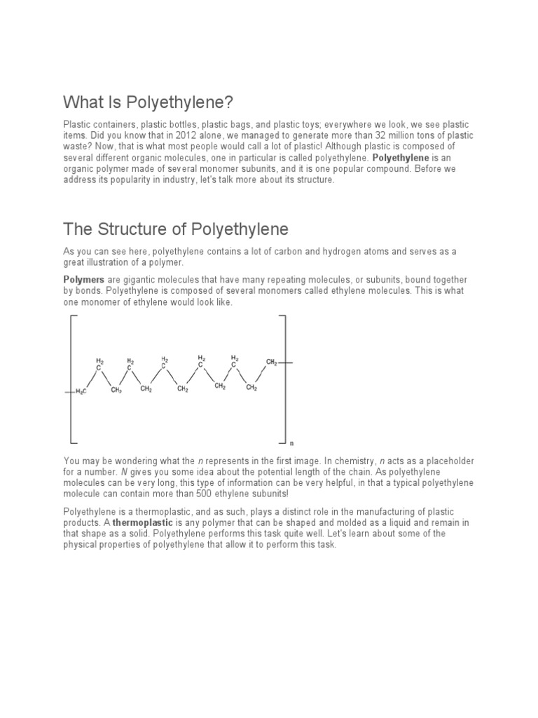 What Is Polyethylene | PDF