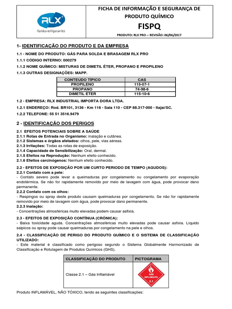 Fispq RLX Pro | PDF | Embalagem e rotulagem | Química