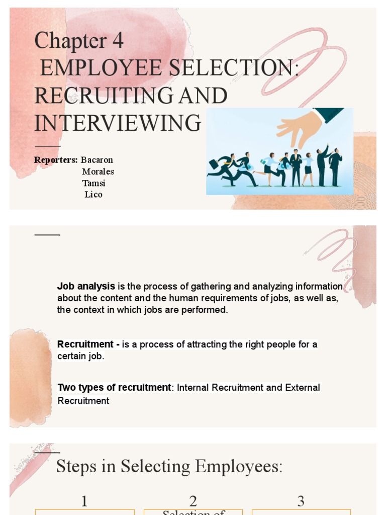 Chapter 4 EMPLOYEE SELECTION - RECRUITING AND INTERVIEWING. FINAL | PDF ...