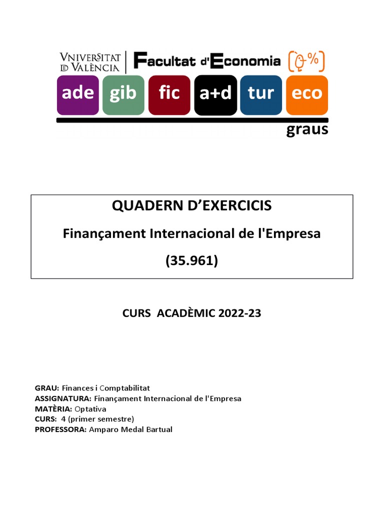 Quadern Exercicis Fin Int VAL Curs 2022-23 | PDF