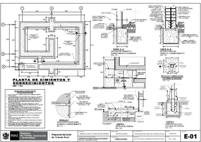 06 Vivienda Adulto Mayor - Estructuras Cimentacion E-01 E-02-E-01 | PDF | Ingeniería de ...