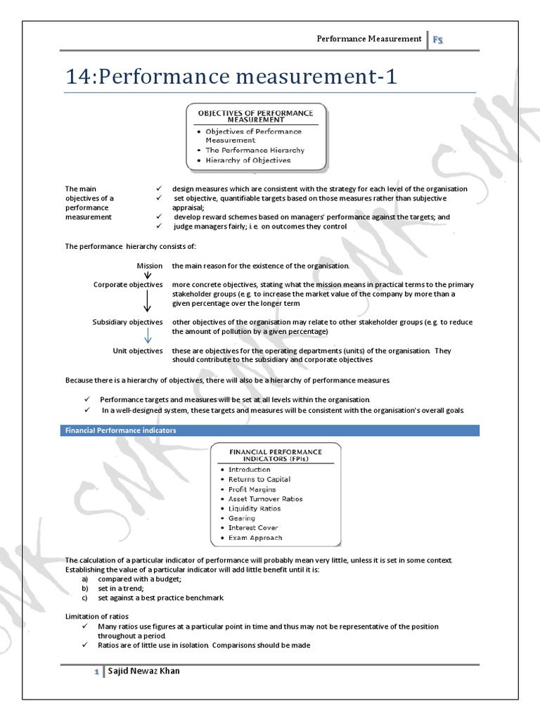 F5 - 14financial Performance Measurement | PDF | Gross Margin | Debt