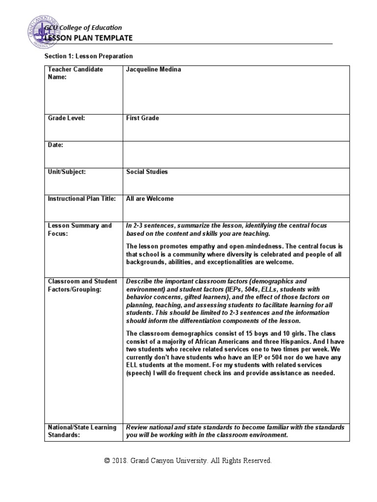 Student Teaching Lesson Plan Evaluation #1 | PDF | Lesson Plan | Learning