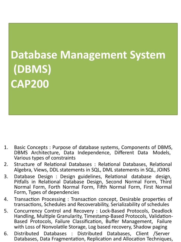 Database Management System Guide | PDF | Databases | Relational Database