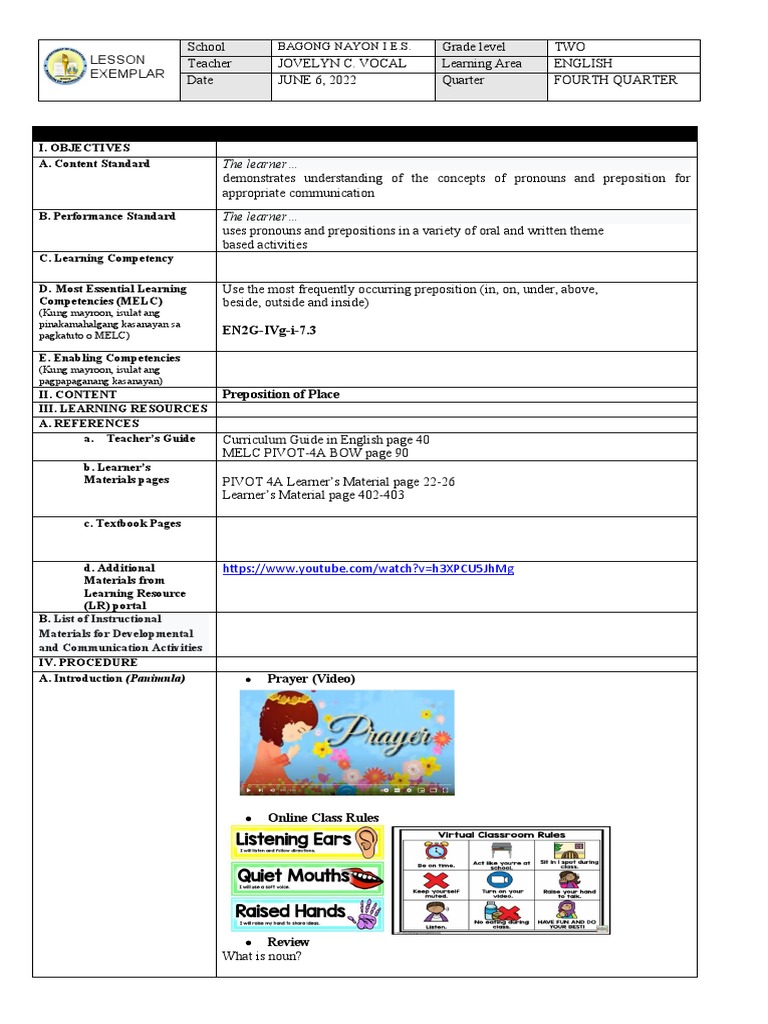 Vocal 2ND Co English-June 6, 2022 | PDF | Learning | Preposition And ...