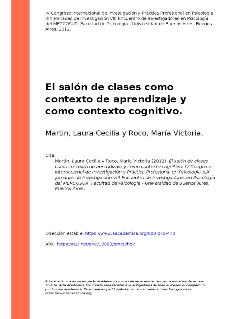 Martin, Laura Cecilia y Roco, María (... ) (2012) - El Salón de Clases ...