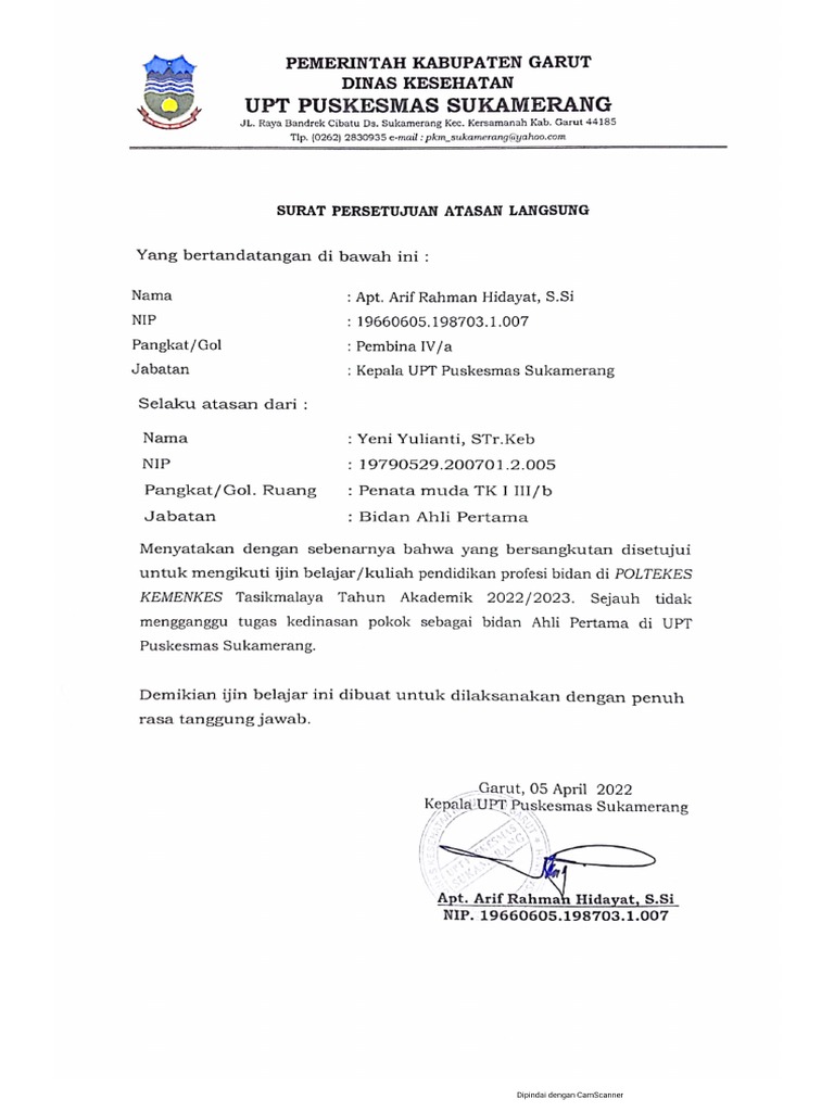 Surat Ijin Atasan | PDF