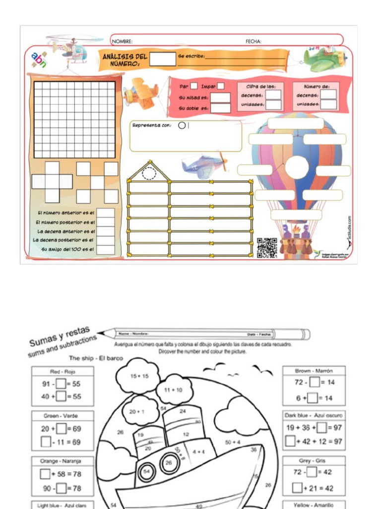 Sumas y Restas Divertidas 3 y 4 | PDF