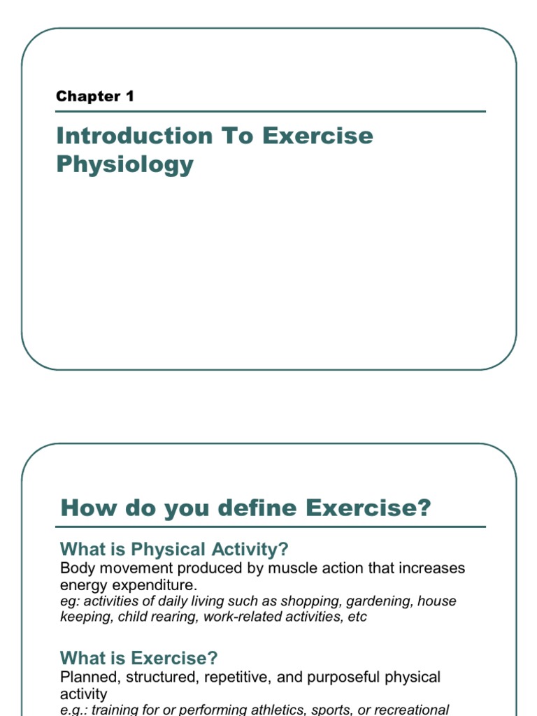 Introduction Exercise Physiology | PDF