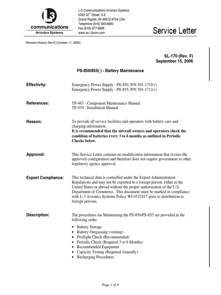Service Letter | PDF | Battery Charger | Power Supply