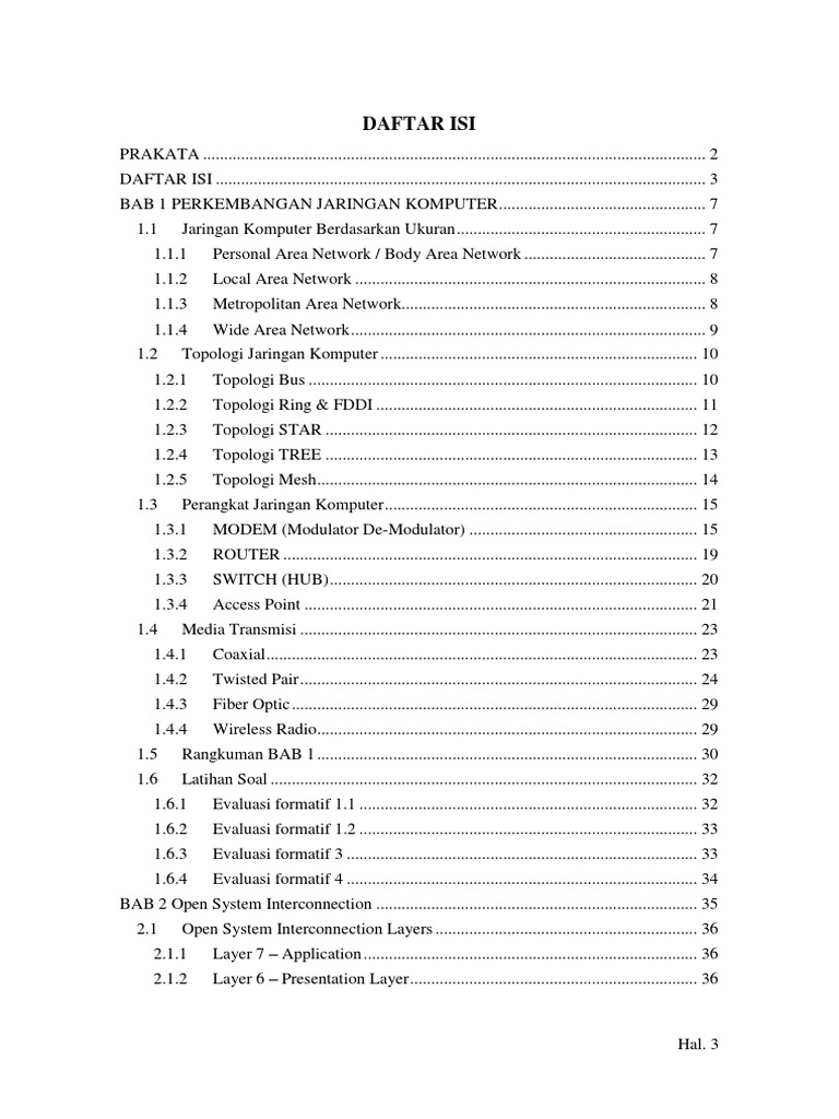Daftar Isi | PDF | Ip Address | Internet Protocol Suite