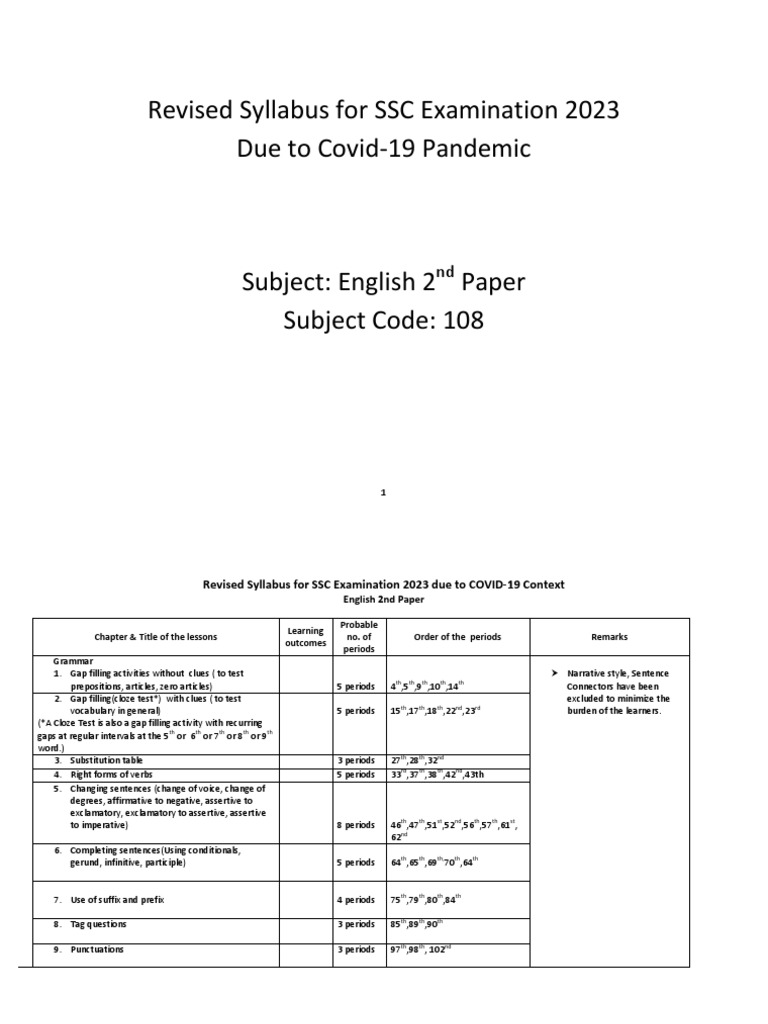 SSC - English 2 2023 | PDF | English Language | Verb