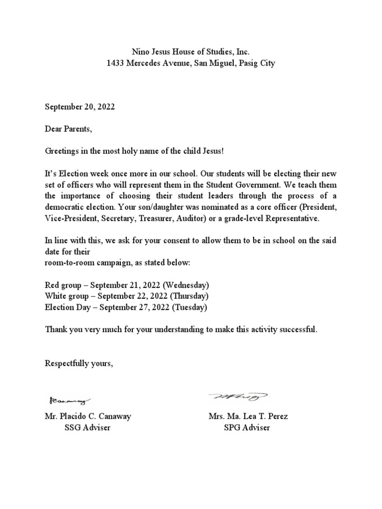 Letter For Campaign SSG 22 23 1 | PDF