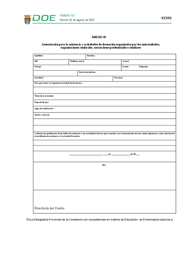 ANEXO III Autorización | PDF