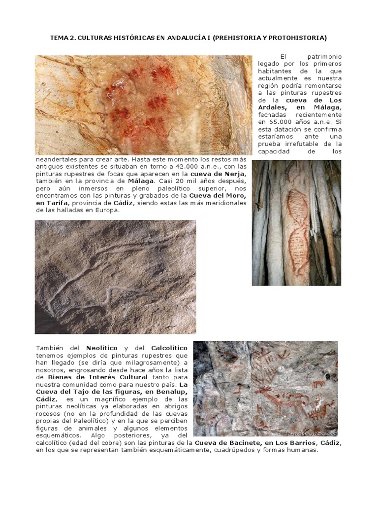 Tema 2 Culturas Historicas En Andalucia I Prehistoria Y Protohistoria
