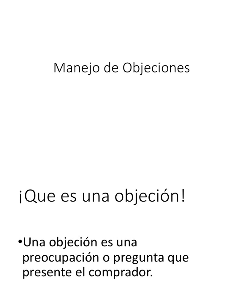 Manejo de Objeciones | PDF