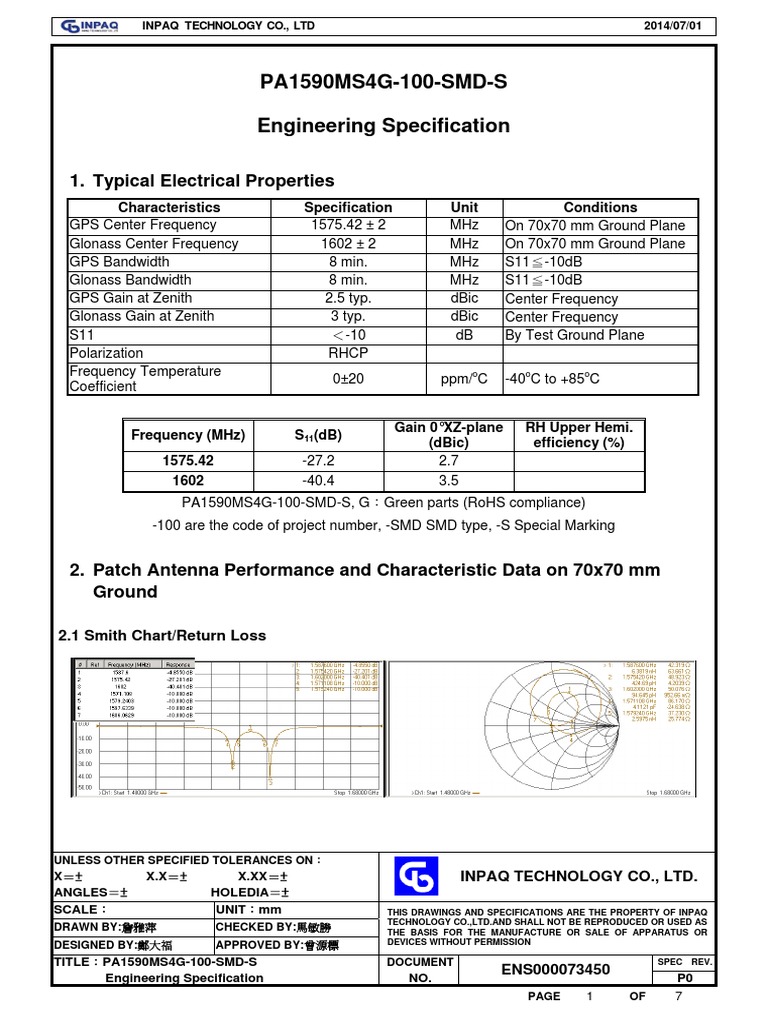 Pa1590ms4g 100 SMD S | PDF | Engineering Tolerance | Specification (Technical Standard)