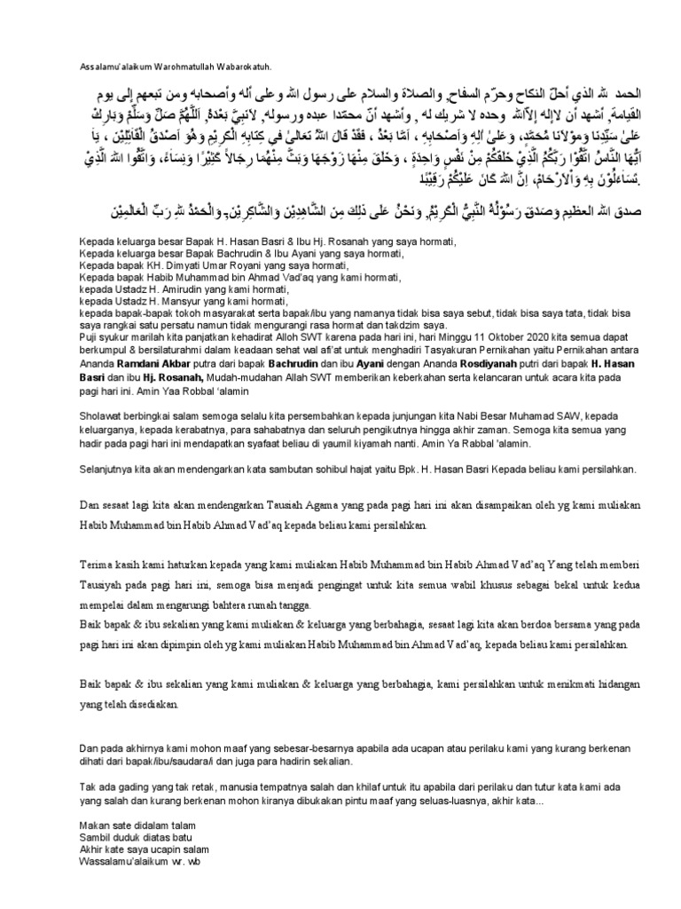 Susunan Acara Tasyakuran Adit | PDF