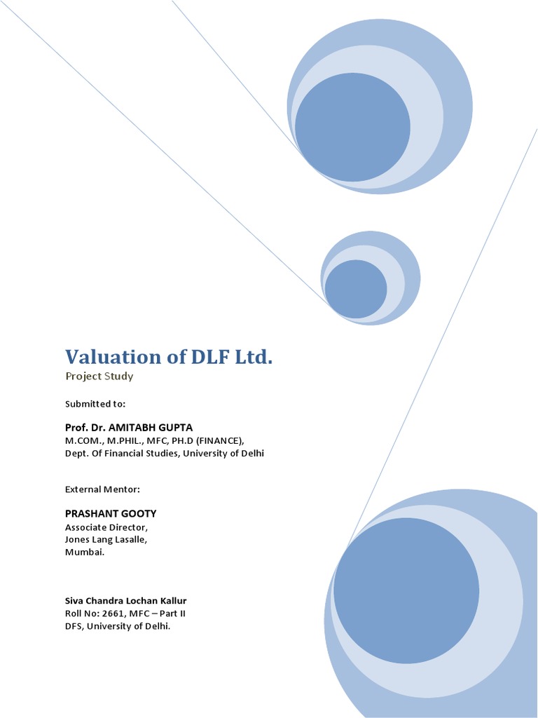 Valuation of DLF LTD PDF Free | PDF | Valuation (Finance) | Cost Of Capital