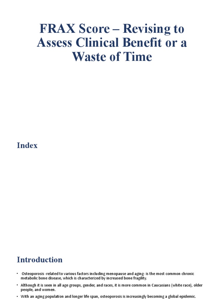 FRAX Score | PDF | Osteoporosis | Bone