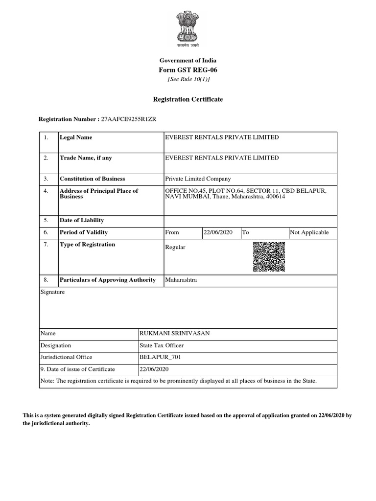 GST Certificate | PDF