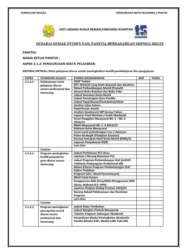 Senarai Semak Fail Mengikut skpmg2 - Compress | PDF