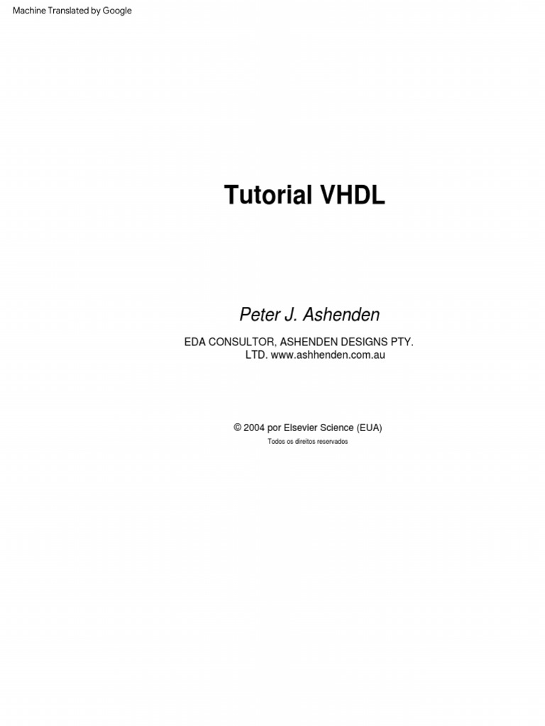 Vhdl Tutorial Pdf Vhdl Processo Informática